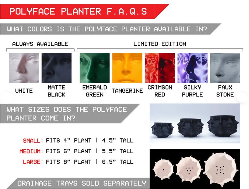 Multi Face Planter, US, Indoor Planter, Succulent Planter, Gift, Unique ...