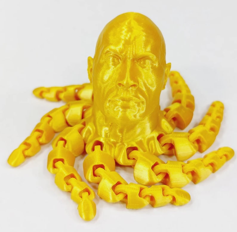 3D Printed Rocktopus, the Rock, Articulated Fidget, Dwayne Johnson ...