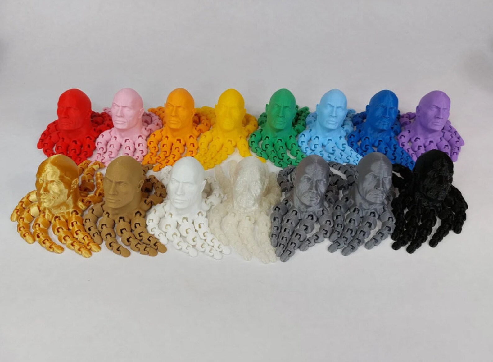 3D Printed Rocktopus, the Rock, Articulated Fidget, Dwayne Johnson ...