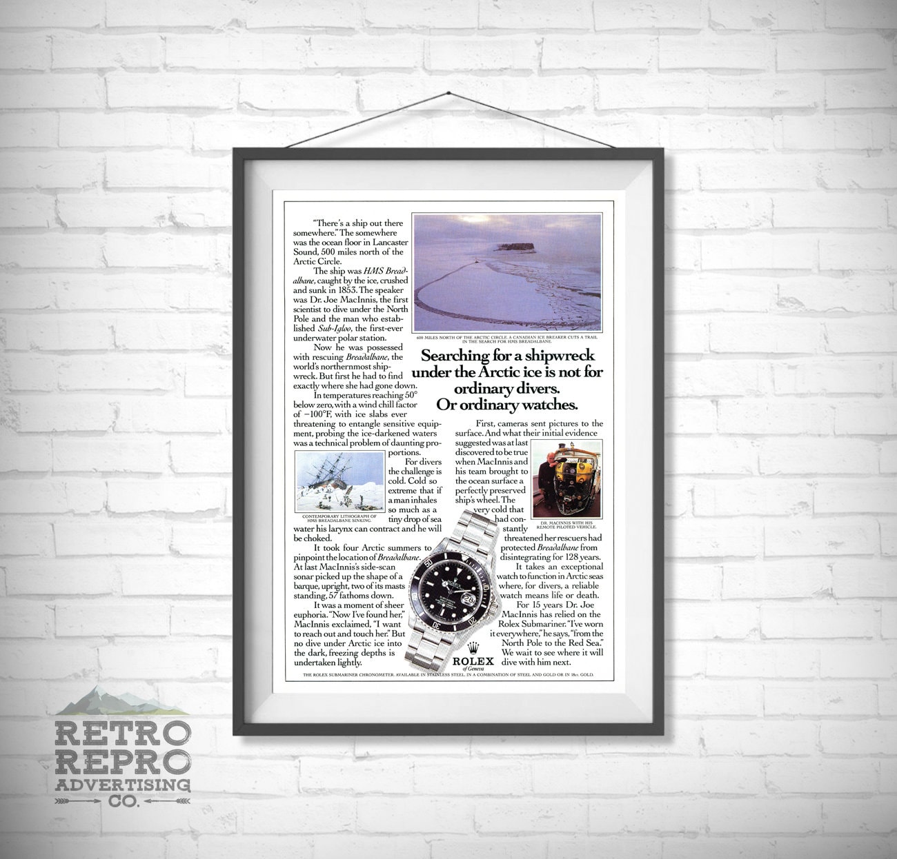 Vintage Rolex 1985 Submariner Watch Magazine Advertisment Classic Old ...