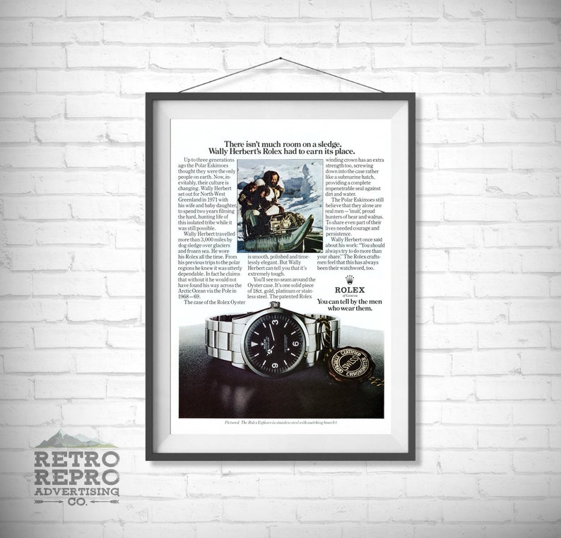Vintage Rolex 1974 Explorer Watch Magazine Advertisment Classic Old Ad ...