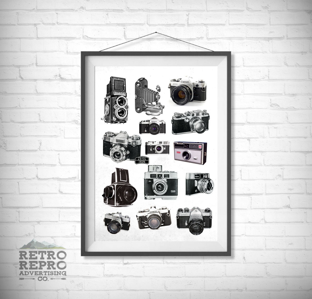 Vintage Cameras Collage 35mm Film Magazine Advertisment Classic Old Ad ...