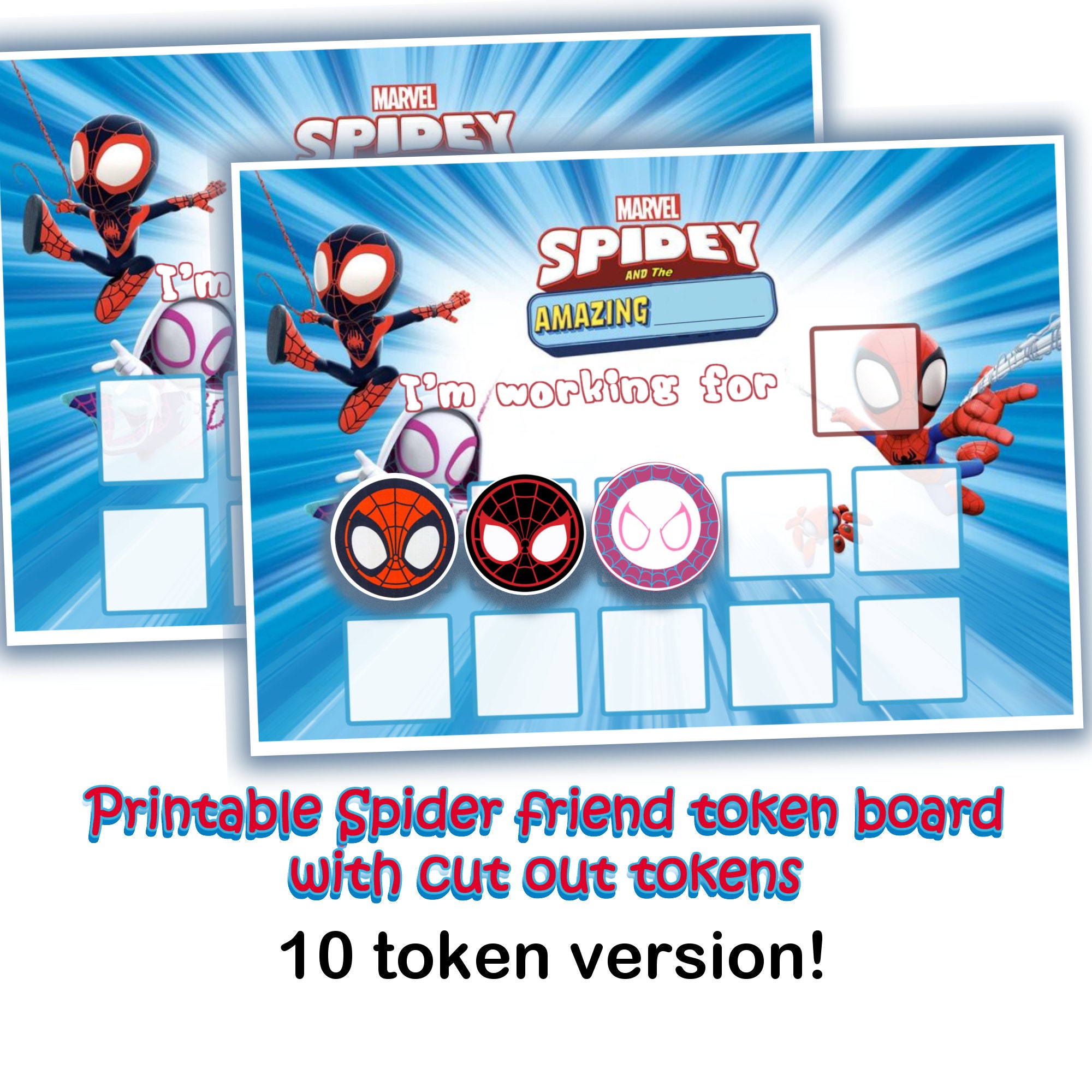 Cute/for Kids Spider Friend 10 Tokens Token Board/token Reward Chart ...