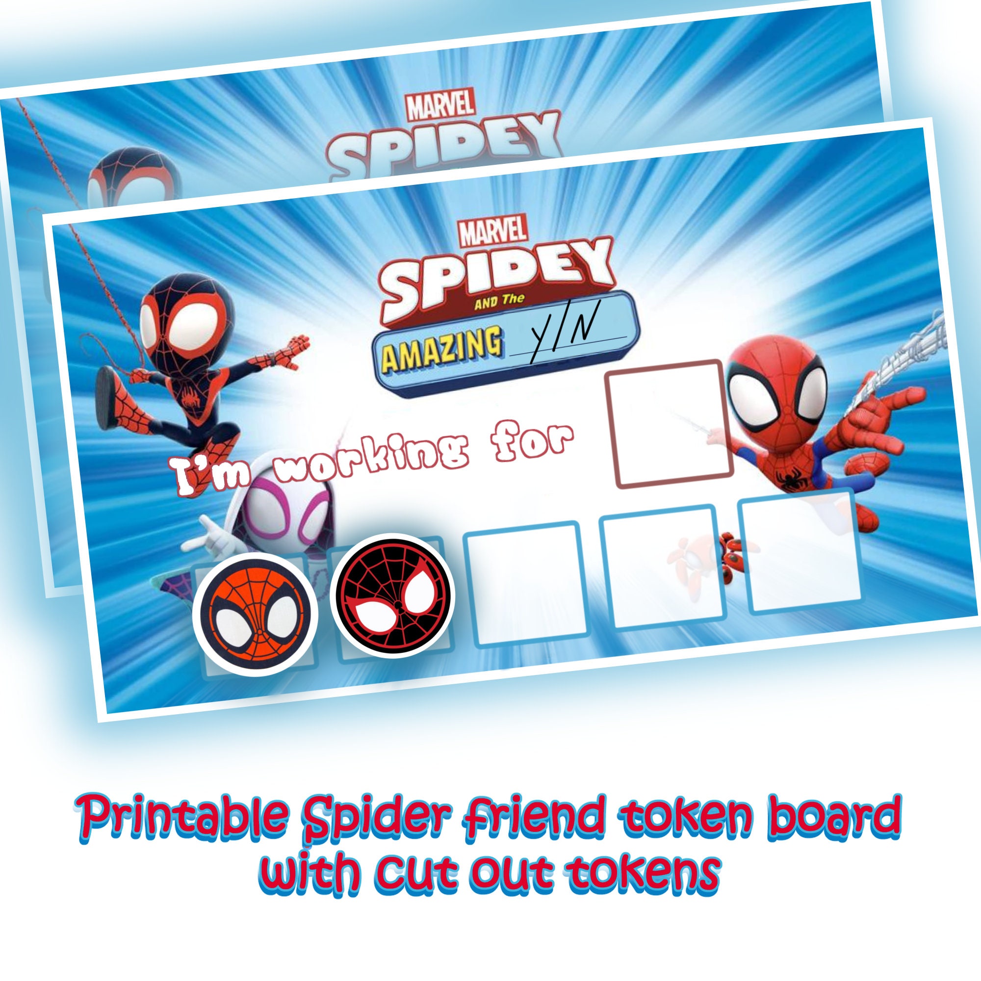 Cute/for Kids Spider Friend Token Board/token Reward Chart/rewards ...