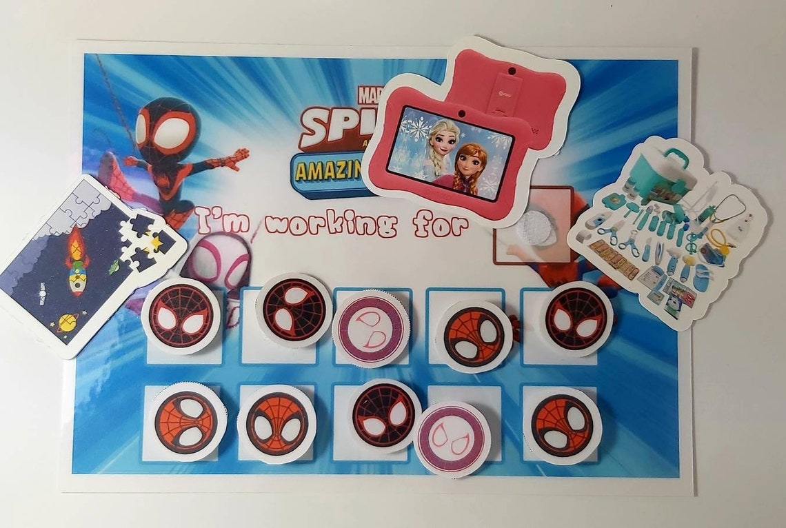 Cute/for Kids Spider Friend 10 Tokens Token Board/token Reward Chart ...
