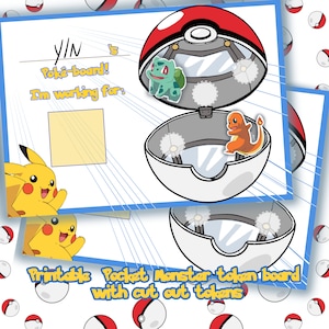Cute/for Kids Pocket Monster Token Board/token Reward Chart/rewards ...