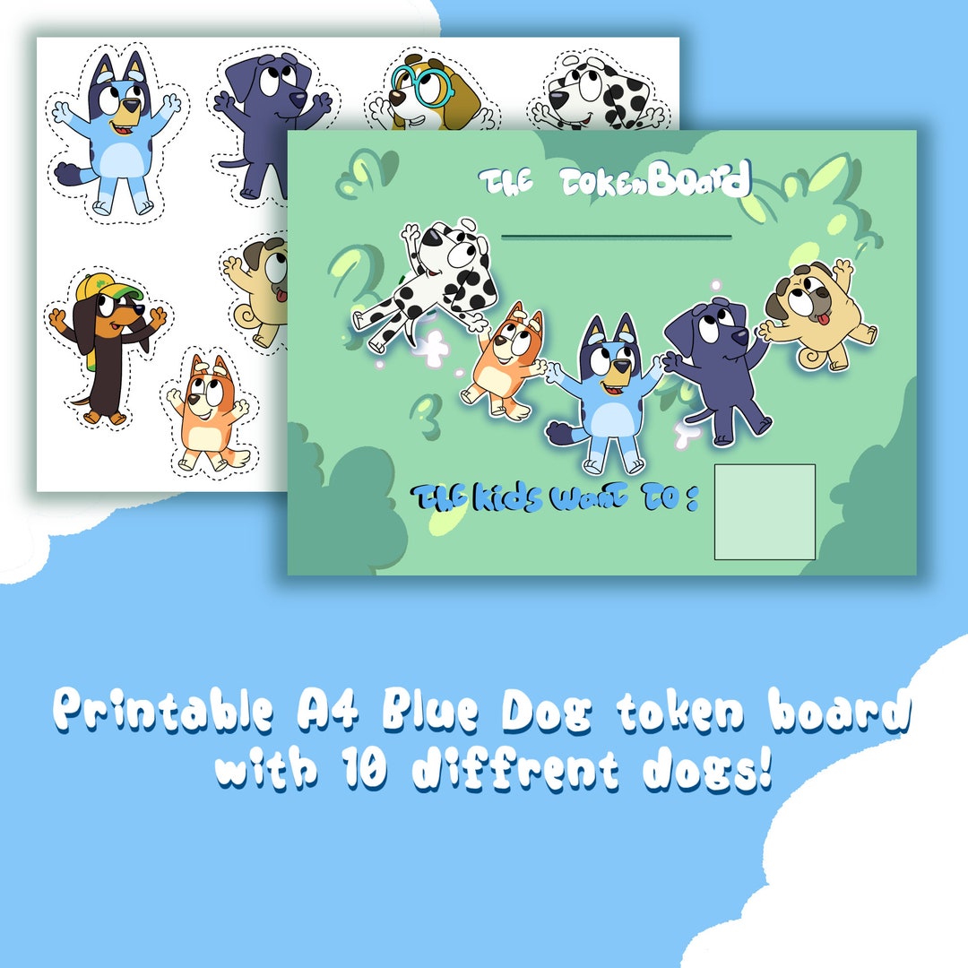 Cute/for Kids Blue Dog Token Board/token Reward Chart/rewards / Token ...