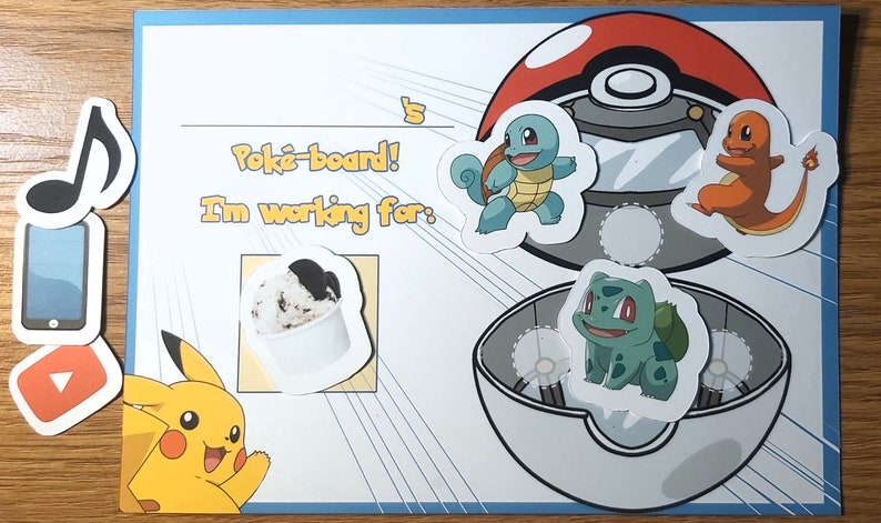 Cute/for Kids Pocket Monster Token Board/token Reward Chart/rewards ...