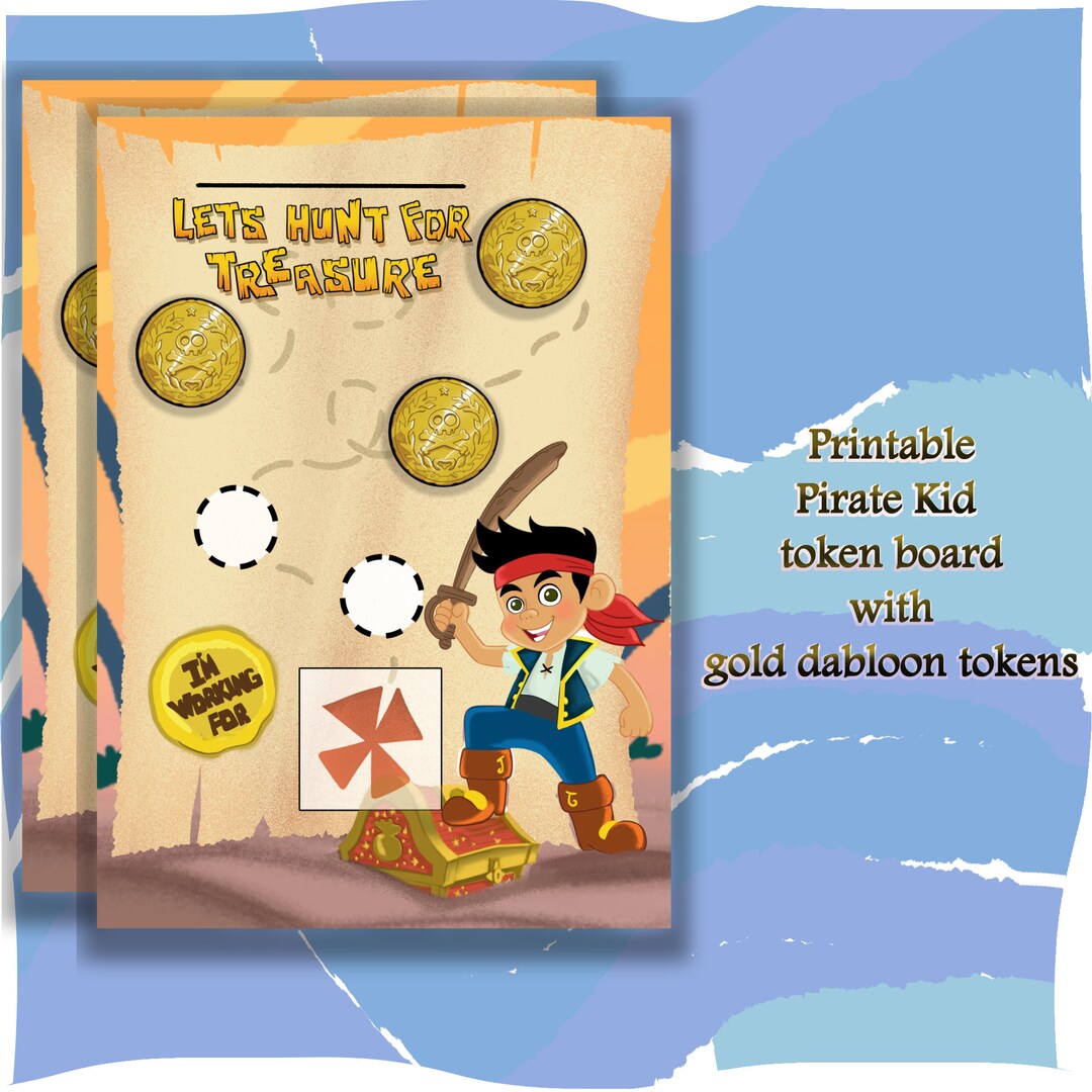 Cute/for Kids Pirate Boy Token Reward Chart/token Board/ Rewards/ Token ...