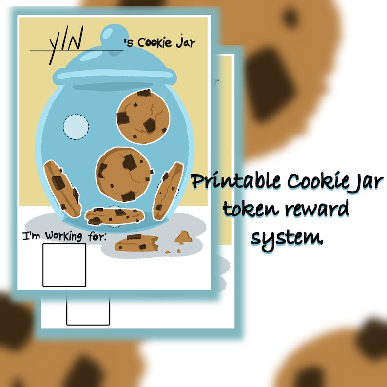 Cute/for Kids Cookie Jar Token Board/token Reward Chart/rewards / Token ...