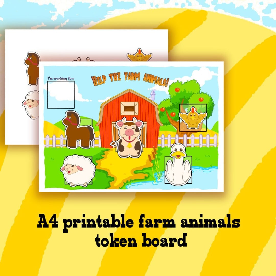 Cute/for Kids Farm Friends Token Reward Chart/token Board/ Rewards ...