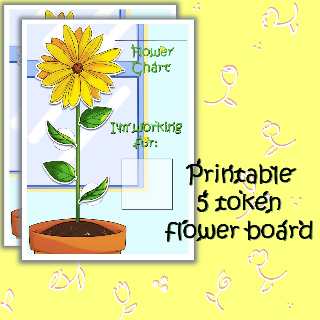 Cute/for Kids Growing Flower Token Board/token Reward Chart/rewards ...