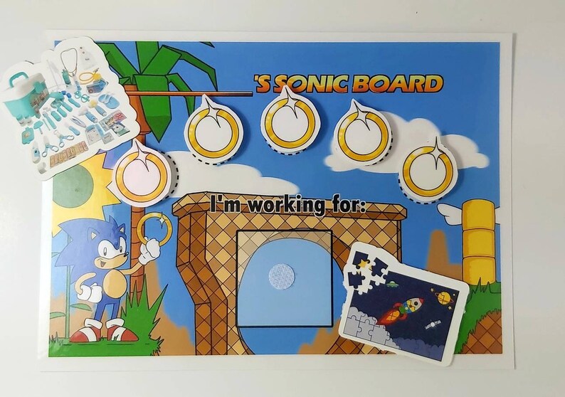 Cute/for Kids Blue Hedgehog Token Board/token Reward Chart/rewards ...