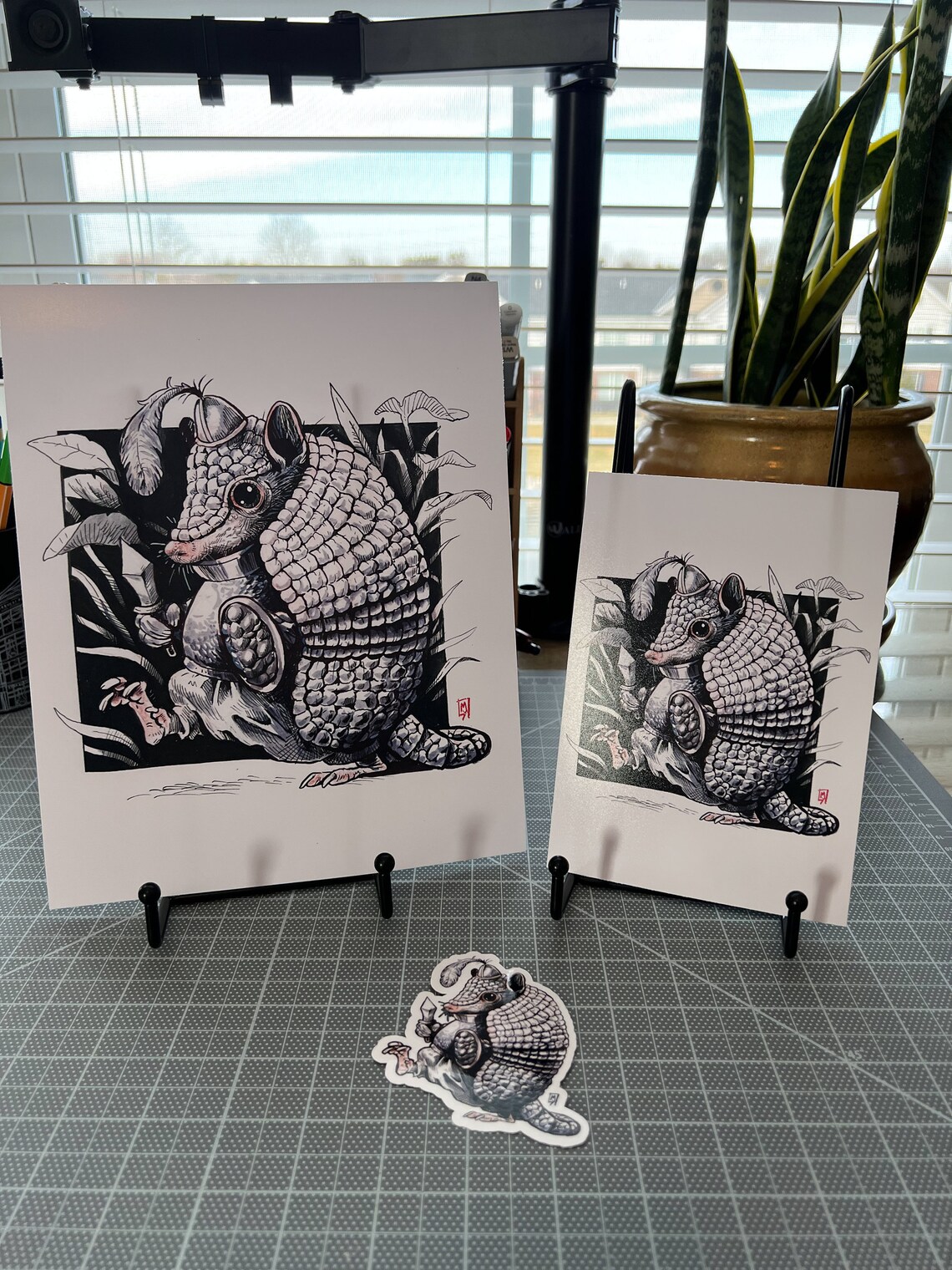 Armadillo Knight Art Print Armored-dillo 8x10 5x7 - Etsy