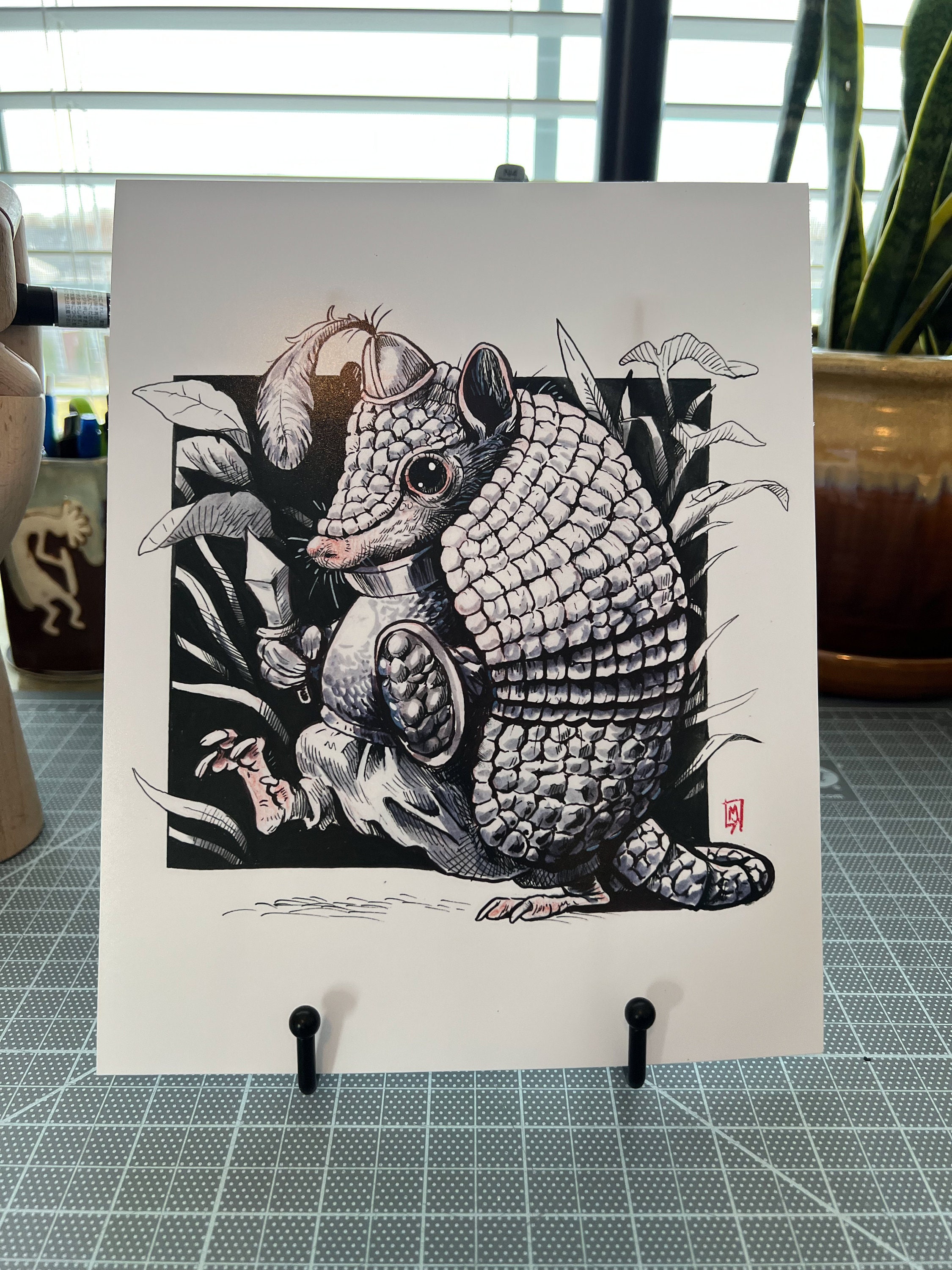 Armadillo Knight Art Print Armored-dillo 8x10 5x7 - Etsy