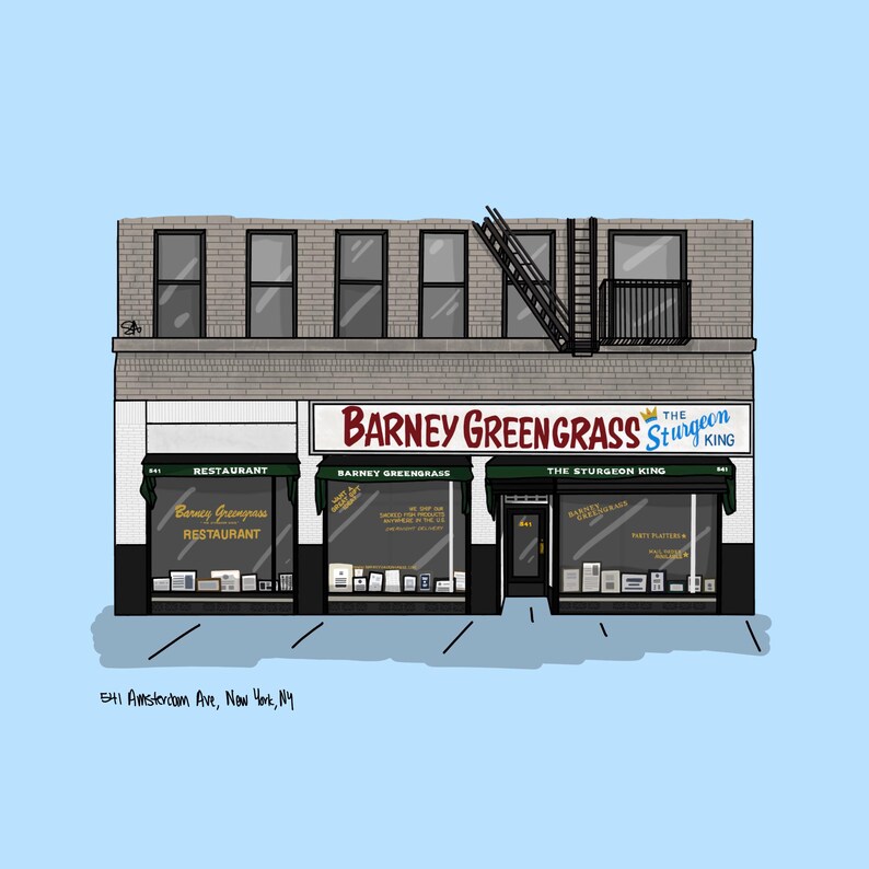 Barney Greengrass, Restaurant Sketch, Illustration, New York City ...
