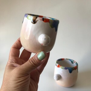 Handmade Double Espresso Cup, Ombre Pottery Cup, Kitchen Gift,home ...