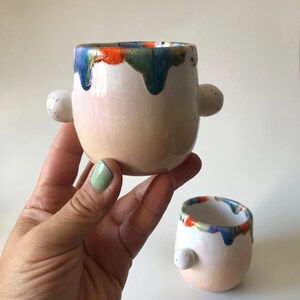 Handmade Double Espresso Cup, Ombre Pottery Cup, Kitchen Gift,home ...