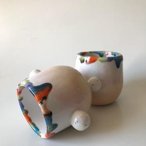 Handmade Double Espresso Cup, Ombre Pottery Cup, Kitchen Gift,home ...