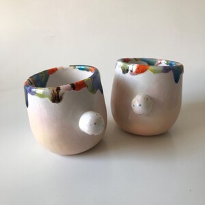 Handmade Double Espresso Cup, Ombre Pottery Cup, Kitchen Gift,home ...