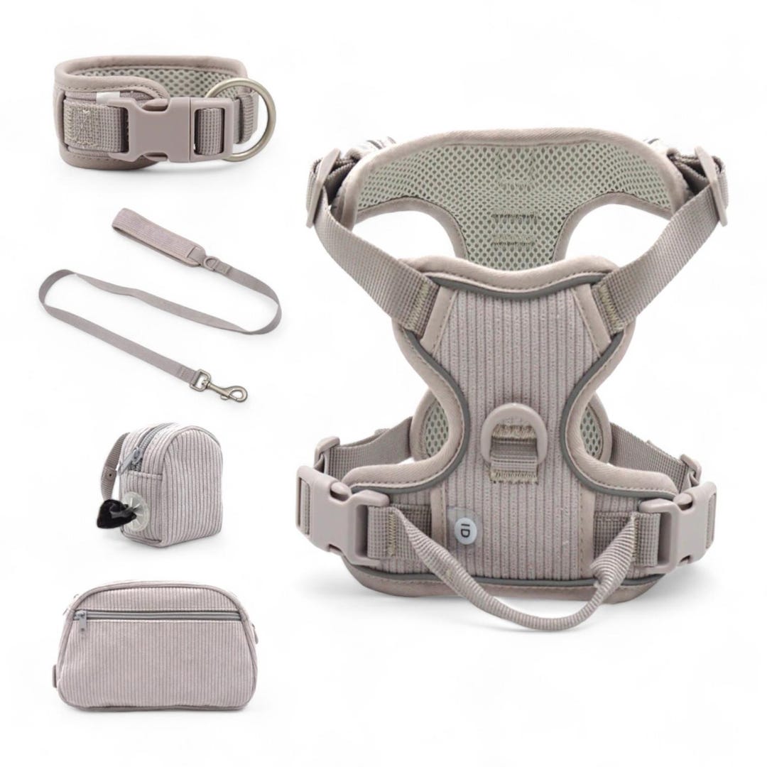 Grey Front & Back Clip Harness | No Pull Harness | Tag Pocket Harness ...