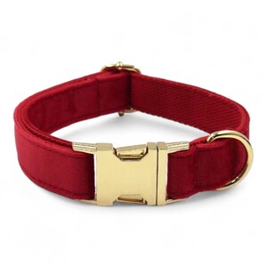 Personalized Scarlet Red Velvet Harness Collar Leash Bow Tie Poo Bag ...