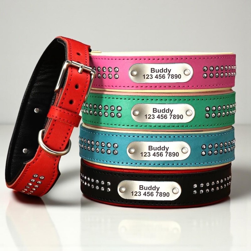 Crystal Red Dog Collar - Etsy UK