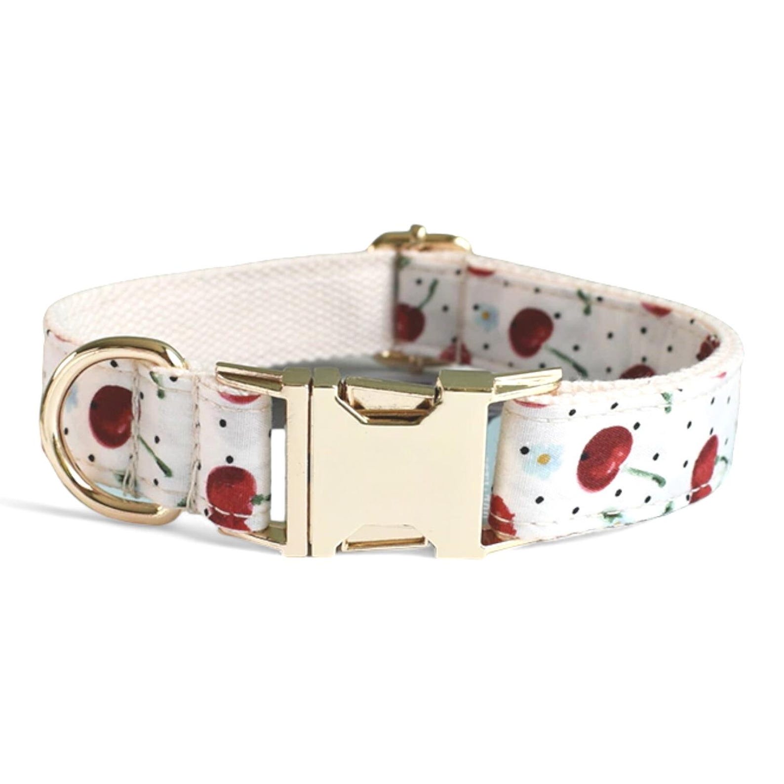 Cherries Personalized Collar and Leash - Engraved Dog Collar and Leash ...