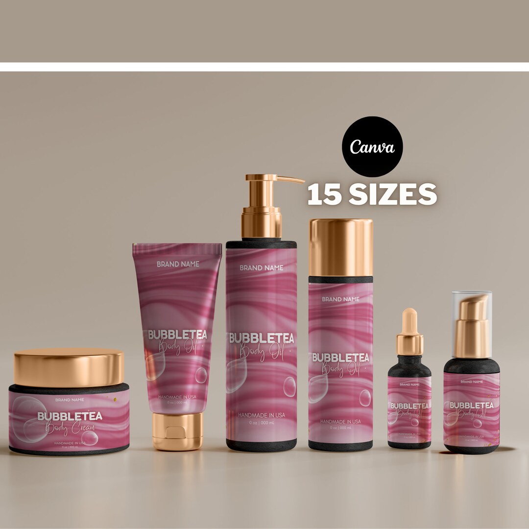 Editable Product Label Template | INSTANT DOWNLOAD | Beauty Product ...
