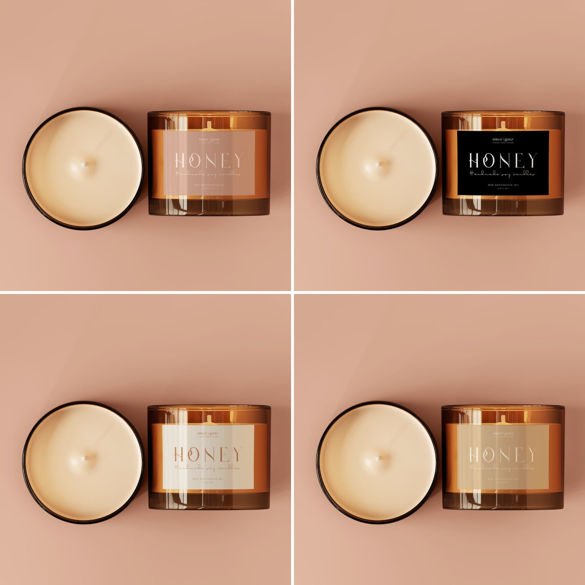 Modern Custom Scented Candle Label Template - Personalized Aesthetic ...