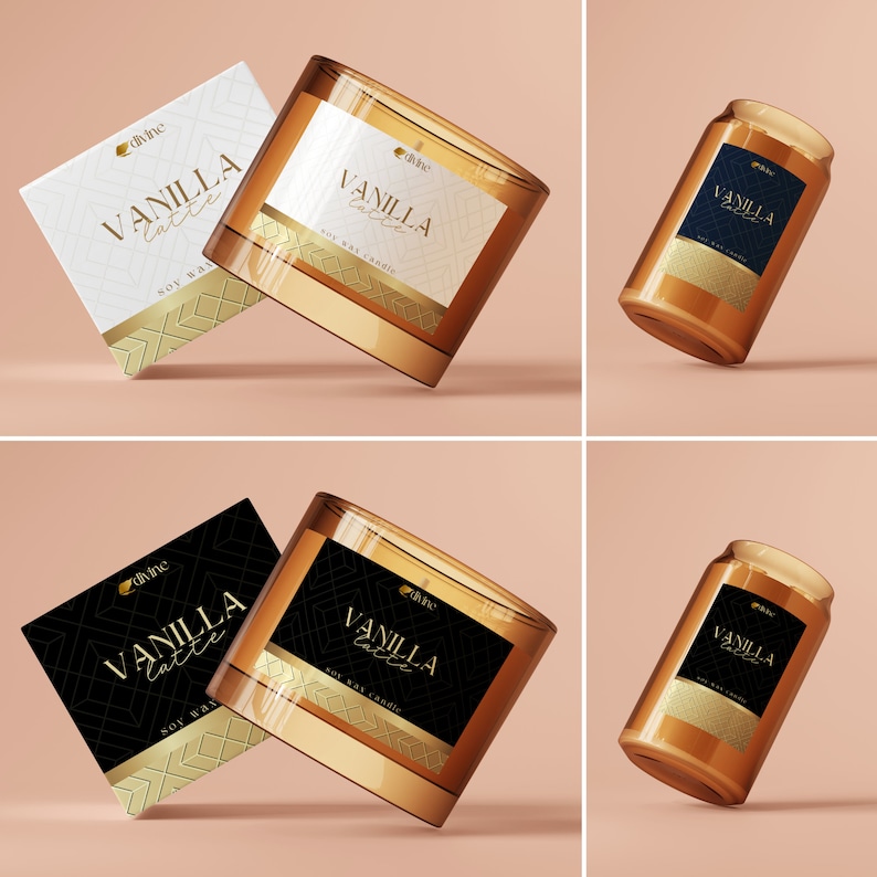 Luxury Custom Scented Candle Label Template - Personalized Aesthetic ...