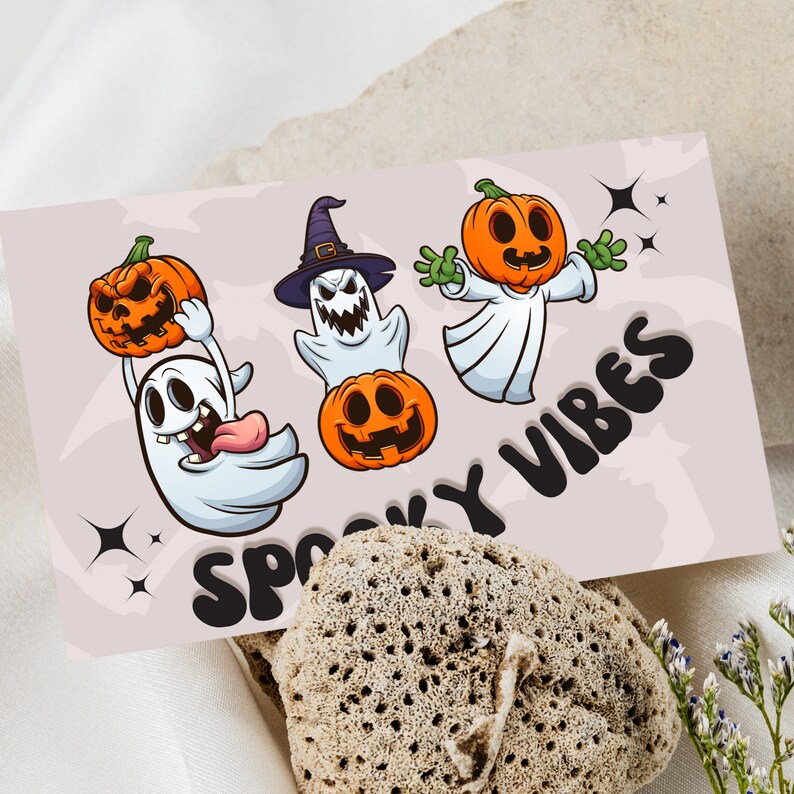 Cute Halloween Business Thank You Card Template Canva, Thank You Notes ...