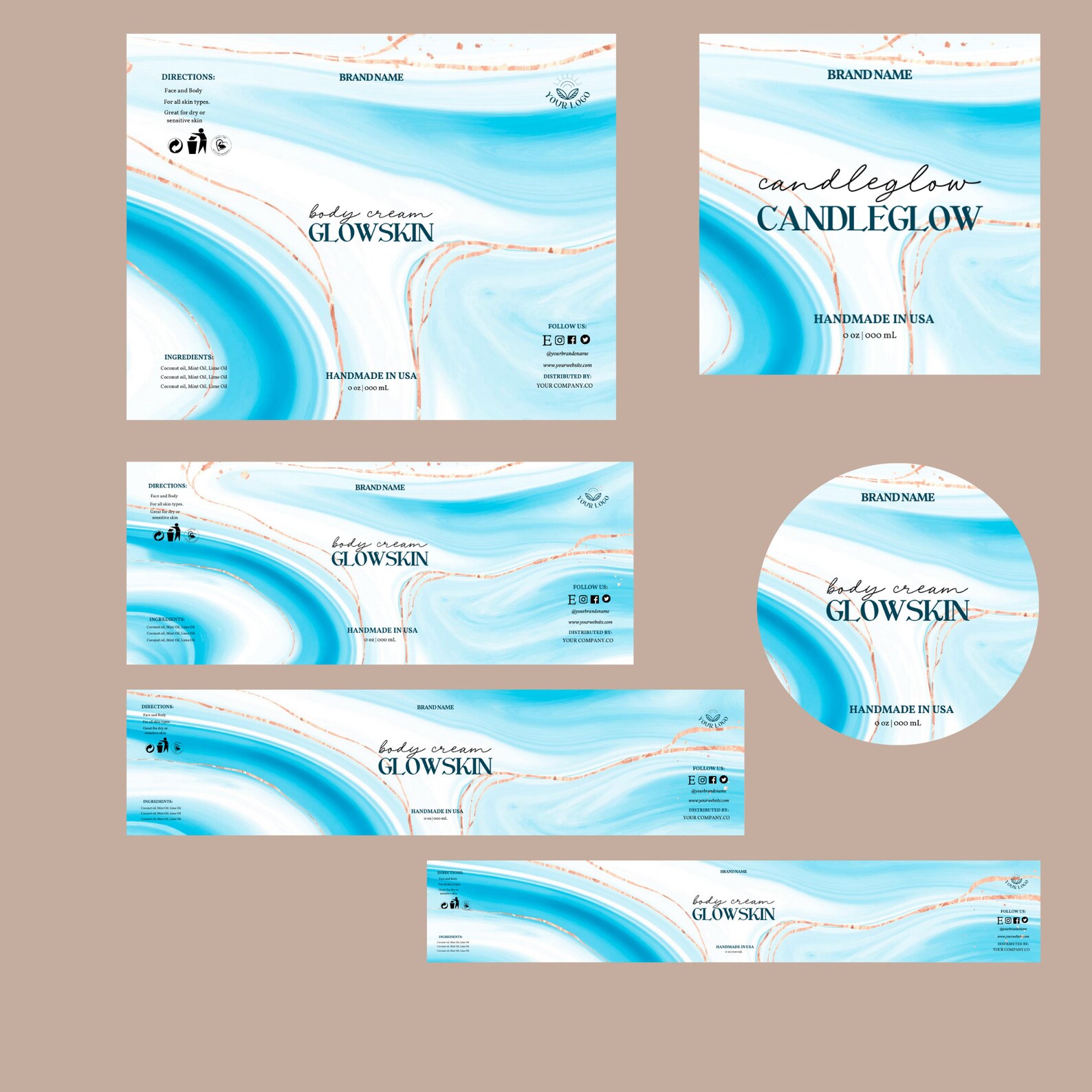 Custom Labels Skincare Template | Custom Packaging Labels | Cosmetic ...