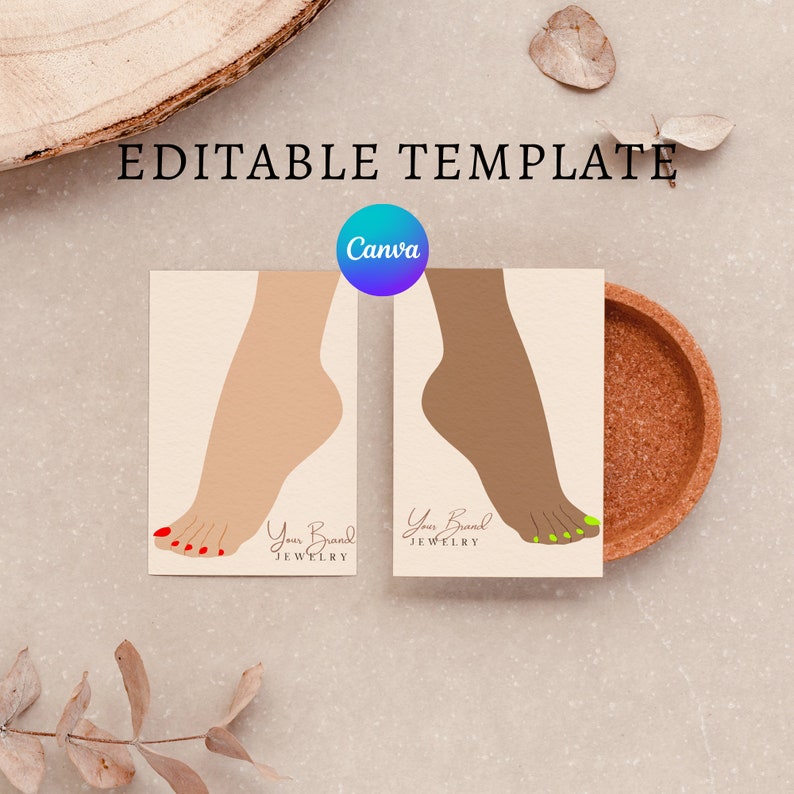 Customisable Anklet Display Cards, Displays & Packaging, Editable ...
