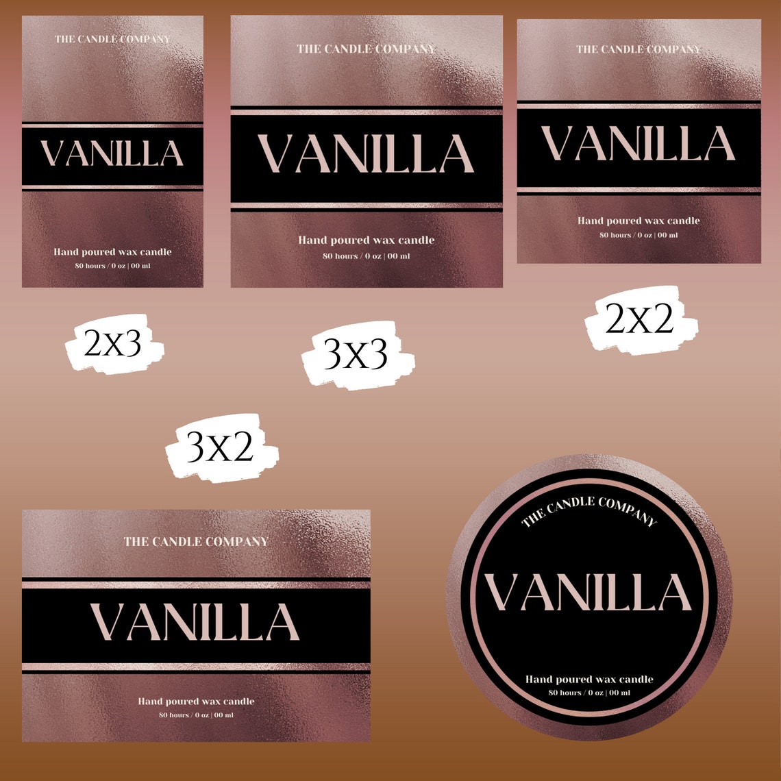 Luxury Custom Scented Candle Label Template Personalized - Etsy