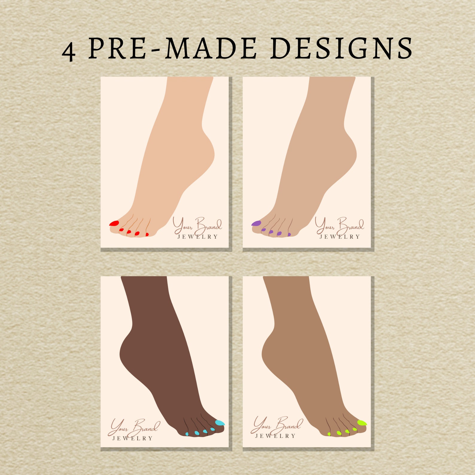Customisable Anklet Display Cards Displays And Packaging Editable