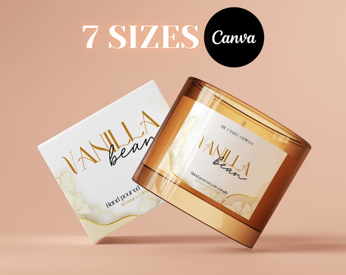 Luxury Custom Scented Candle Label Template Personalized - Etsy
