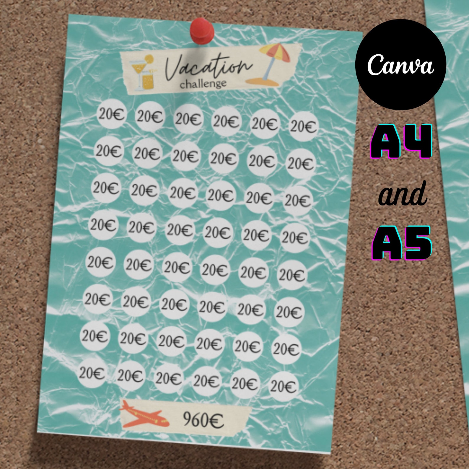 Sparchallenge / 20 Euro Challenge / Savings Challenge / - Etsy