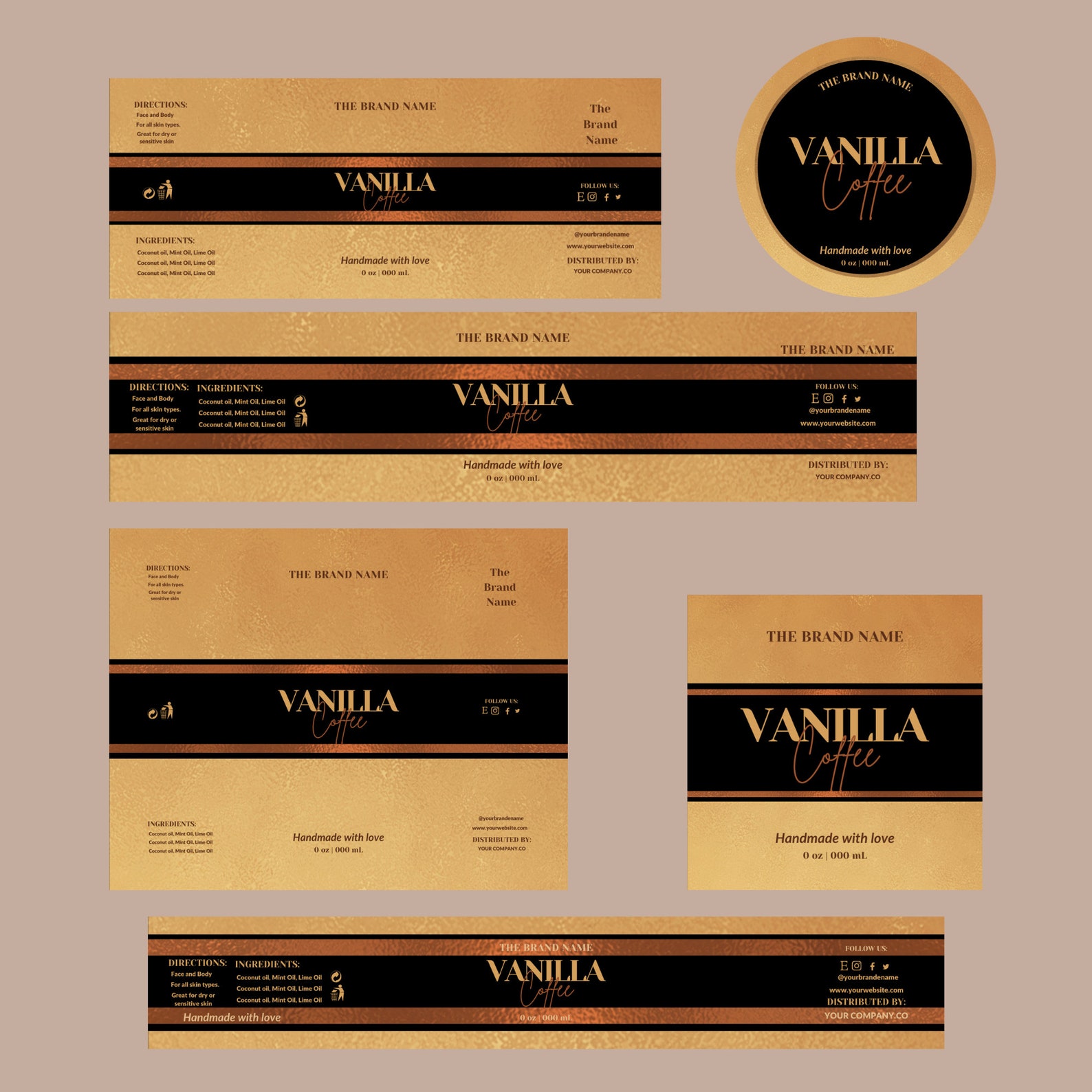 Product Labels Template Luxury Skincare Labels, Cosmetic Label Template ...