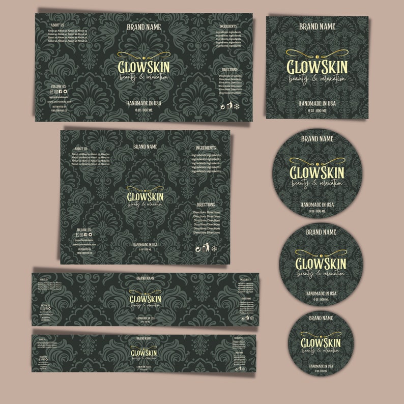 Editable Product Label Template INSTANT DOWNLOAD Beauty - Etsy