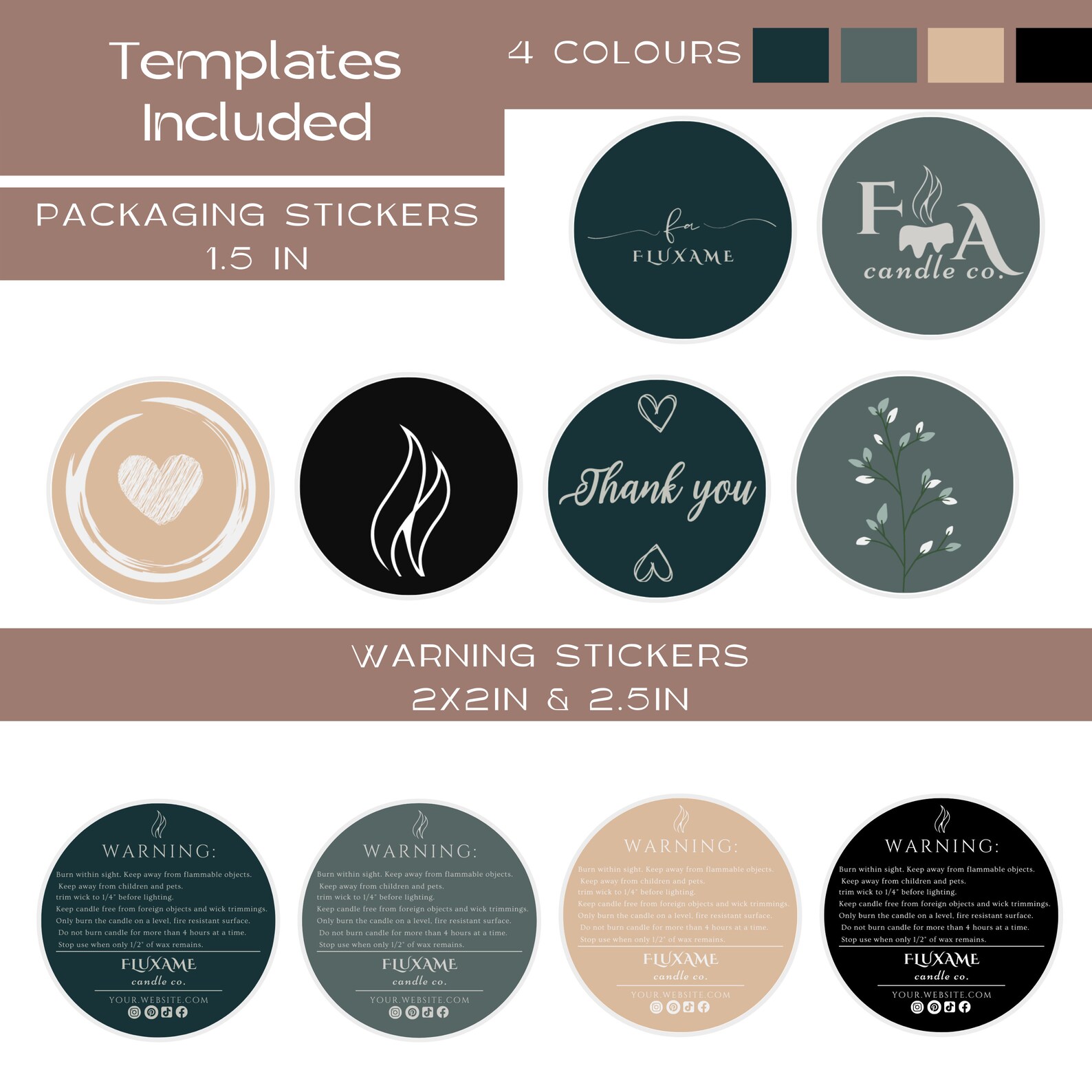 Editable Candle Label Business Bundle, Luxury Candle Label , Candle ...