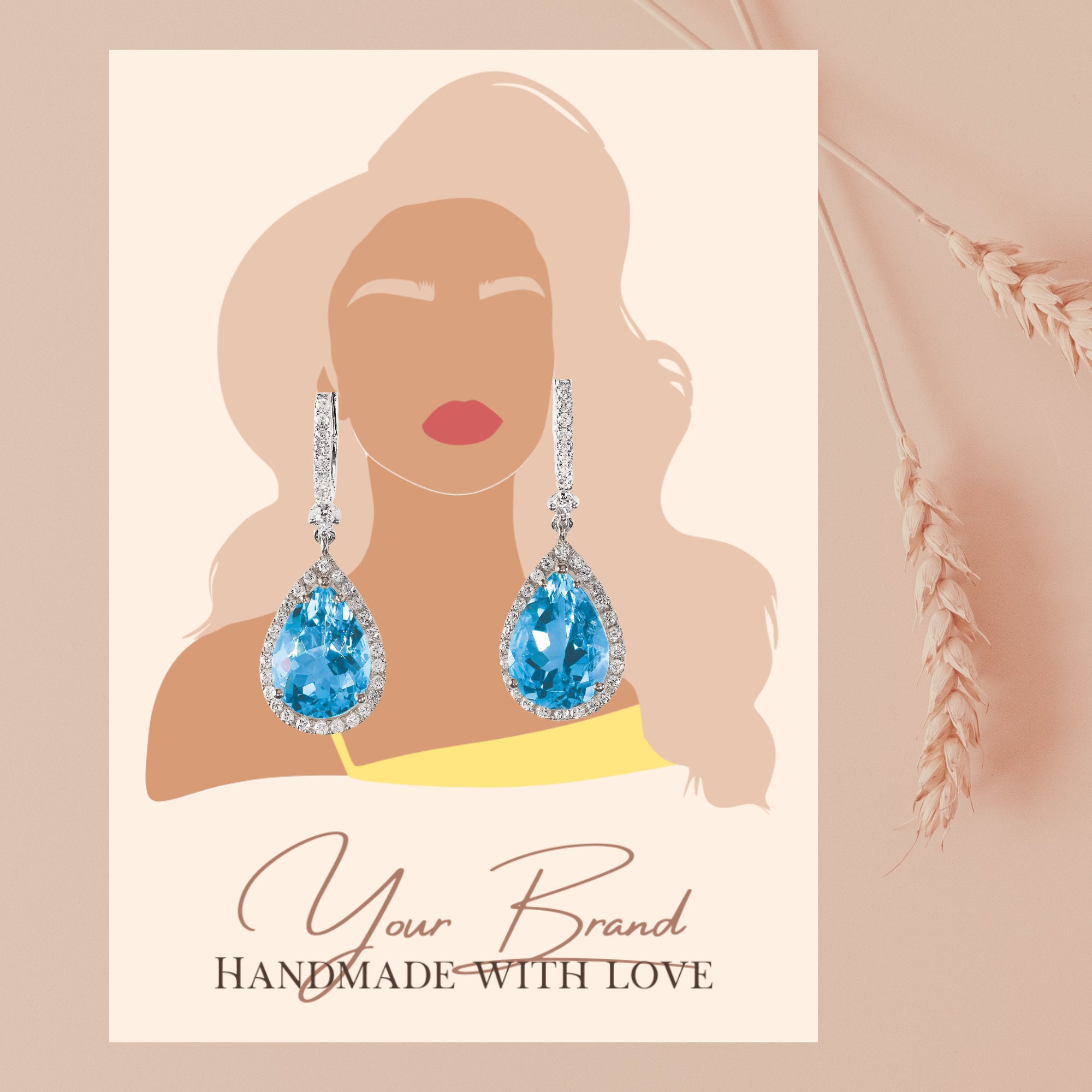 Custom Earring Cards Canva Template, Necklace Display Card, Earring ...
