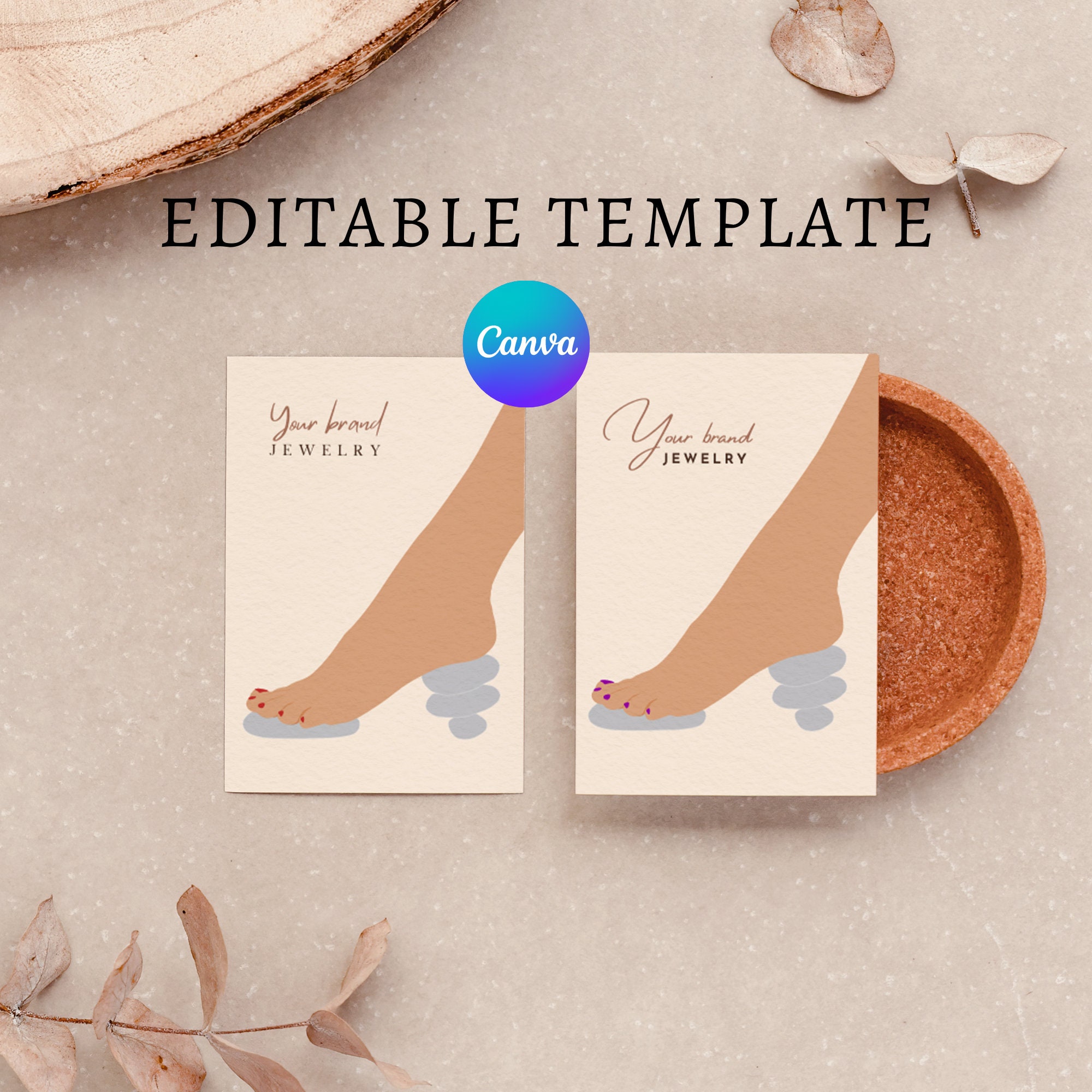 Customisable Anklet Display Cards, Displays & Packaging, Editable ...
