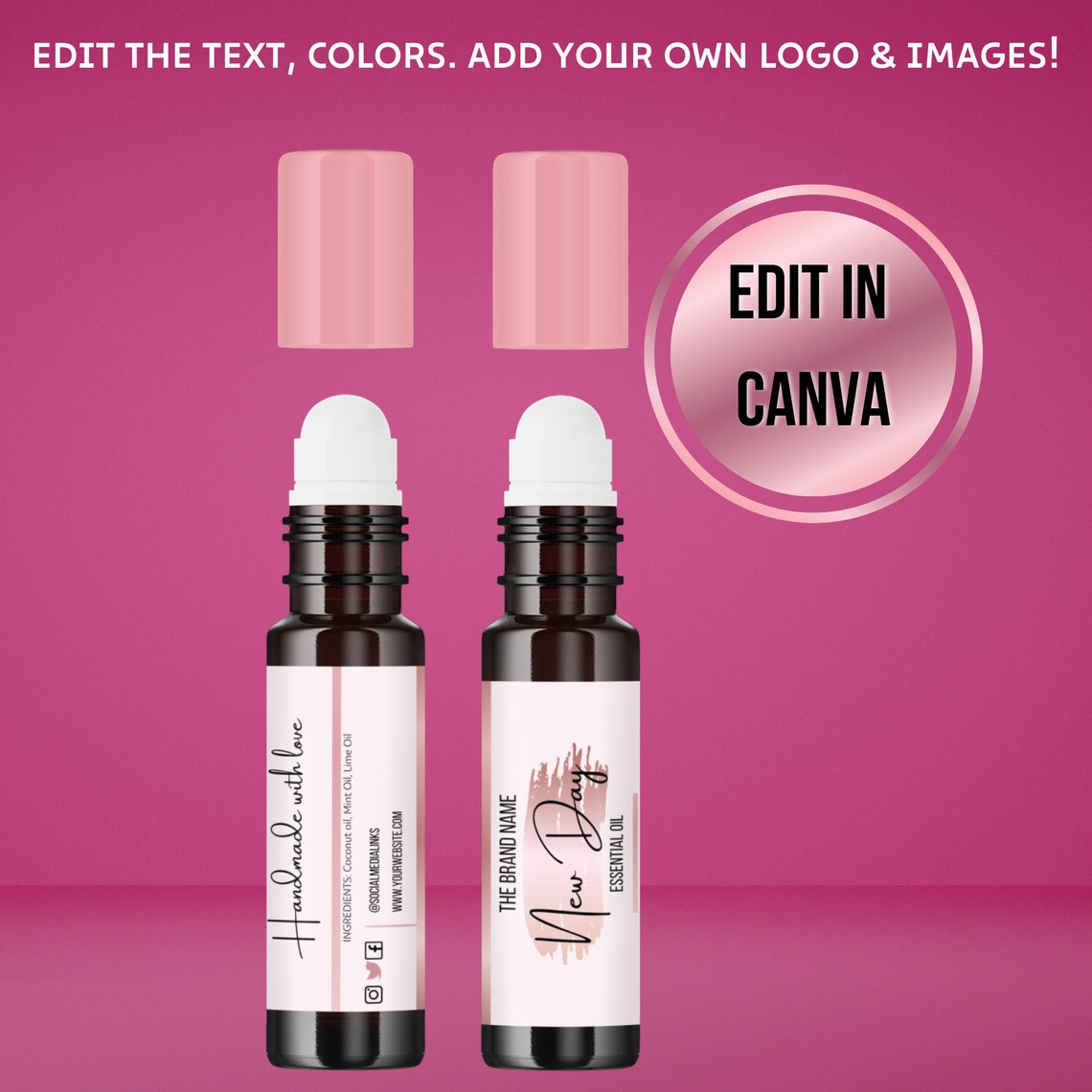 Roller Bottle Labels | Essential Oil Labels Printable Template ...