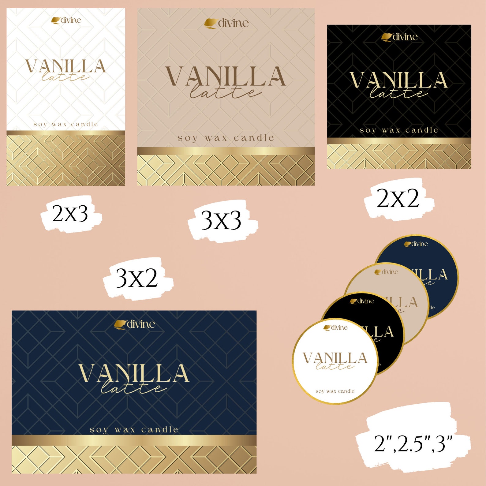 Luxury Custom Scented Candle Label Template - Personalized Aesthetic ...