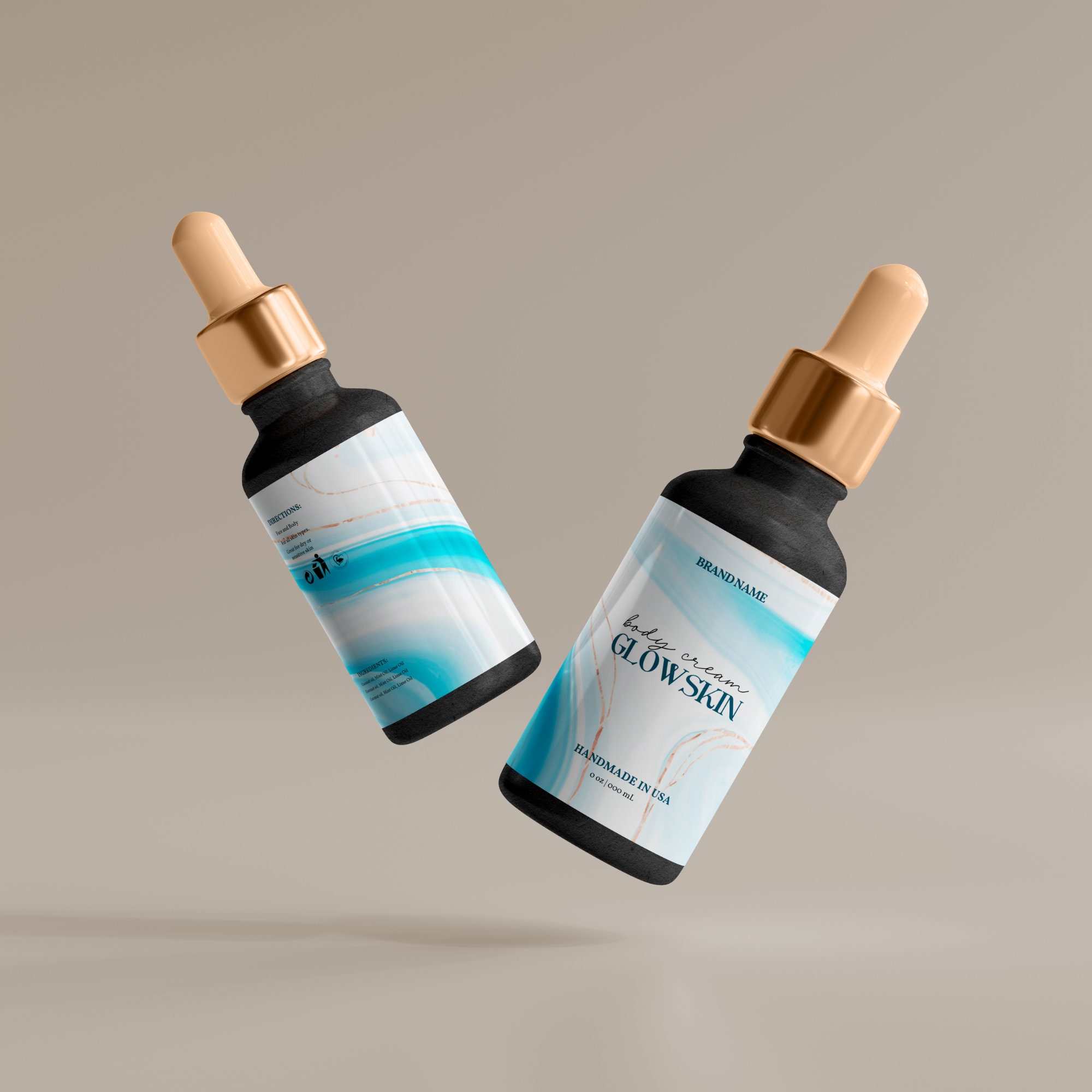 Custom Labels Skincare Template Custom Packaging Labels Cosmetic Bottle ...