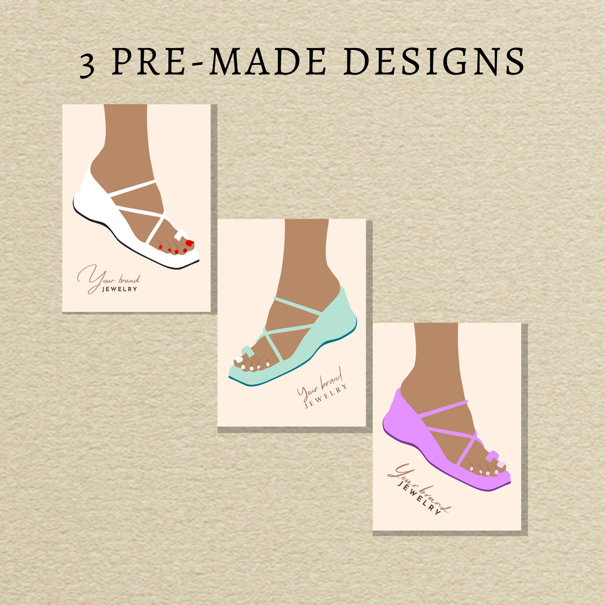 Customisable Anklet Display Cards, Displays & Packaging, Editable ...