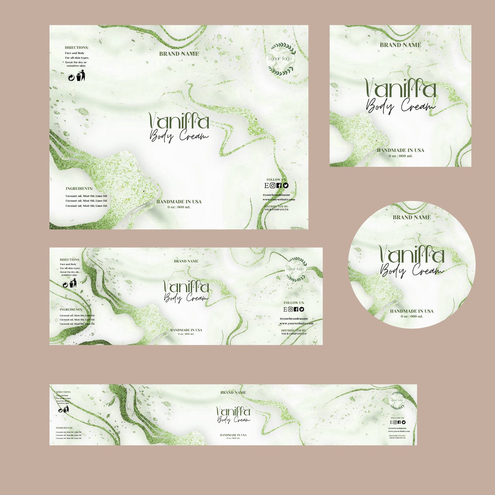 Editable Product Label Template INSTANT DOWNLOAD Beauty Product Labels ...