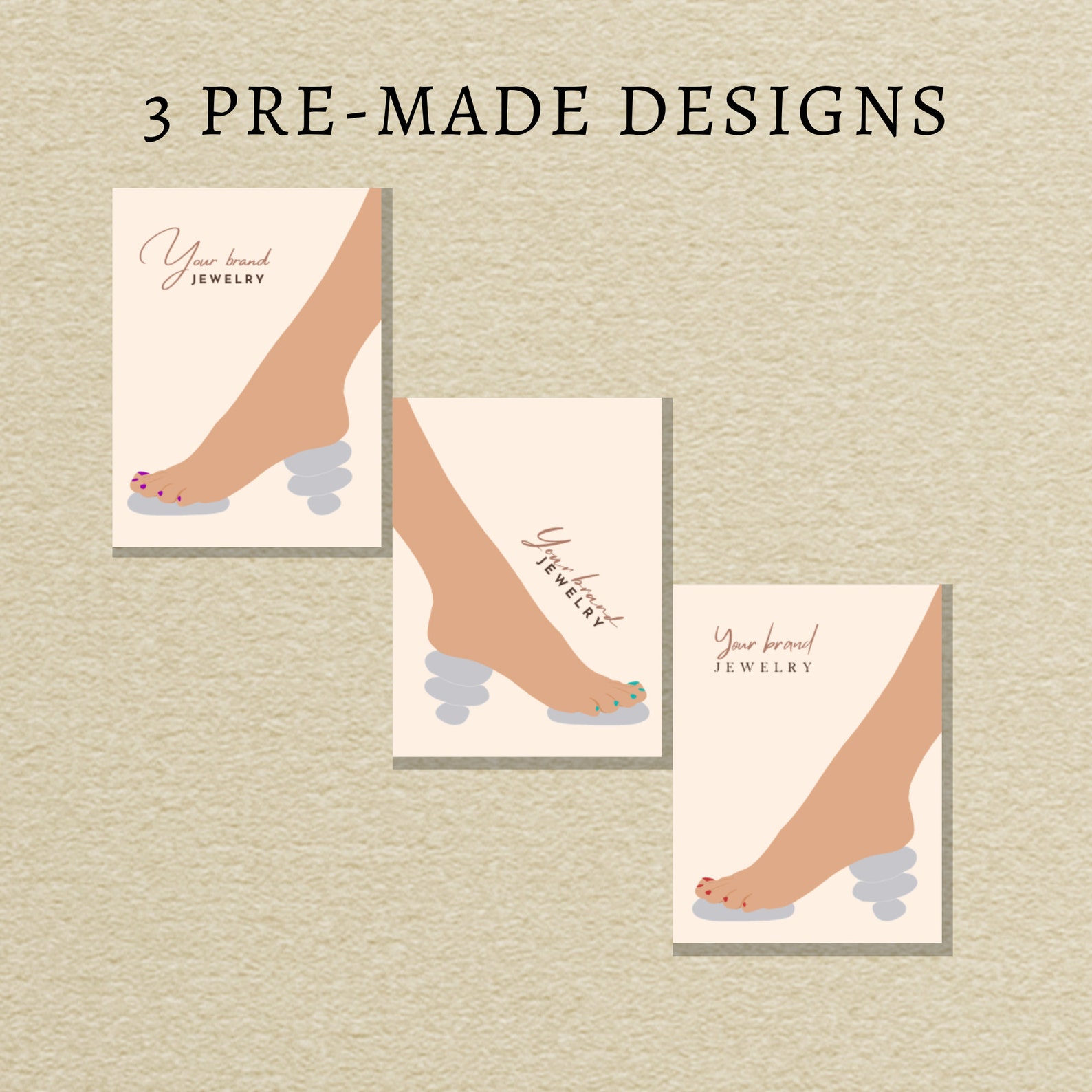 Customisable Anklet Display Cards, Displays & Packaging, Editable ...