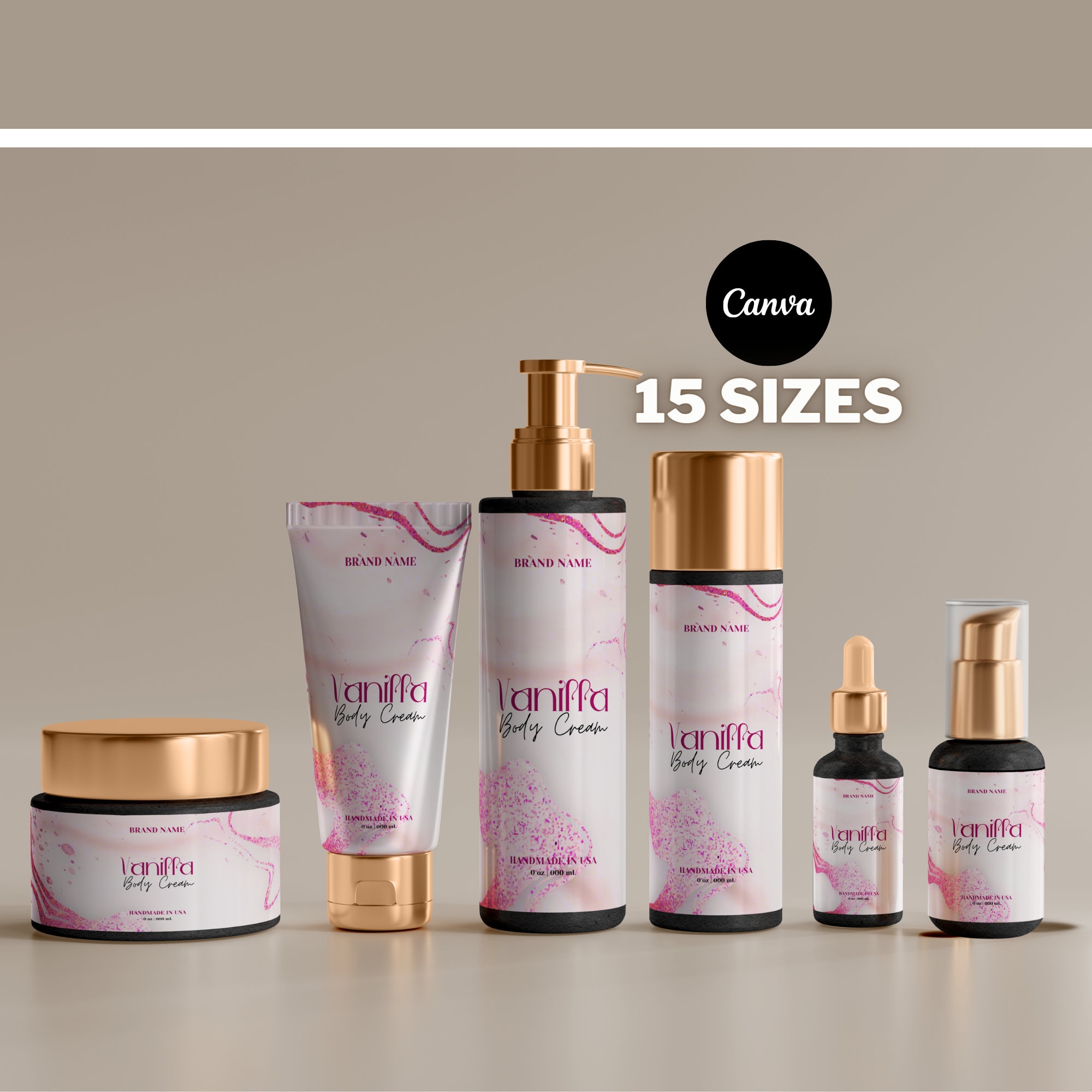 Editable Product Label Template INSTANT DOWNLOAD Beauty Product Labels ...